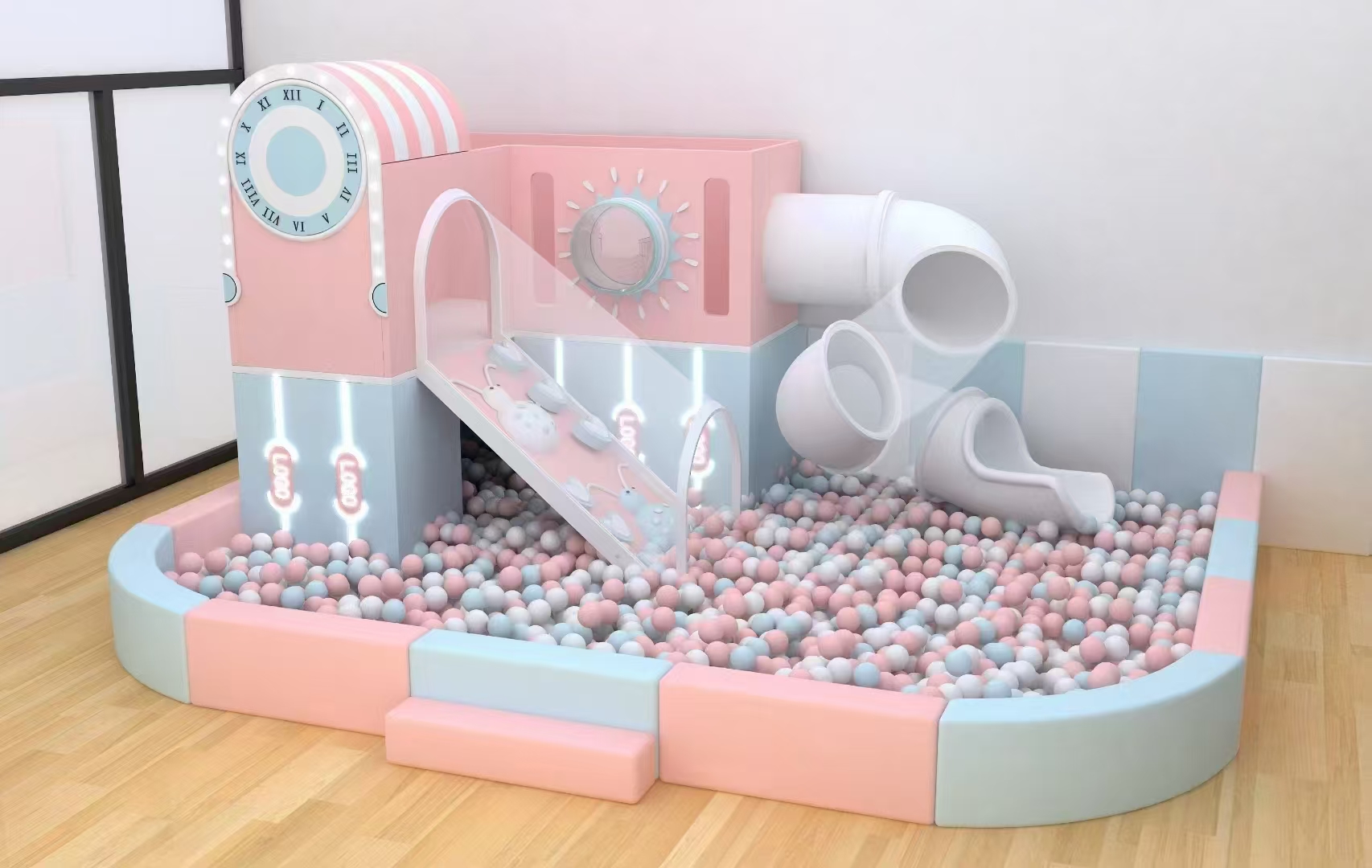 Soft play castle for play cafe, Stationary play equipment – CITFUN